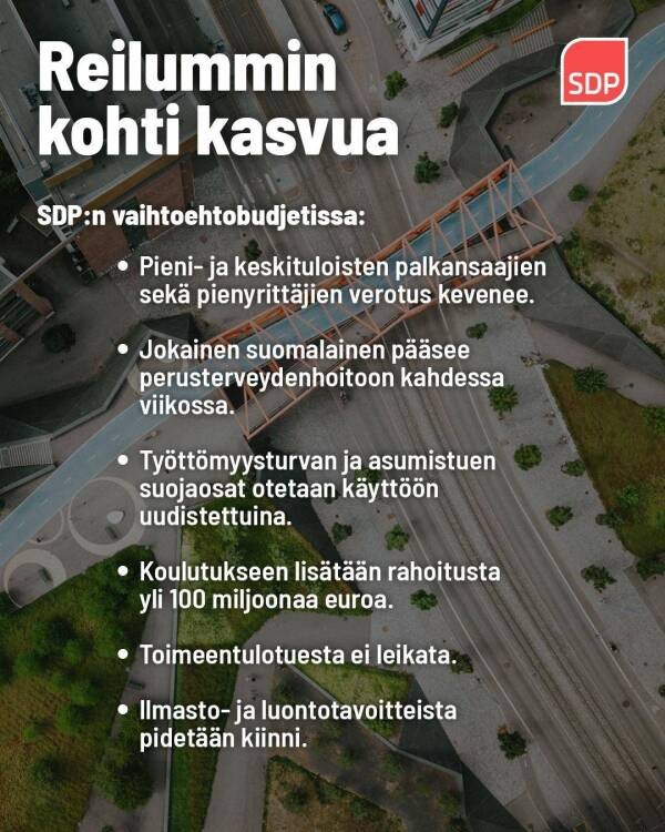 Reilummin kohti kasvua – tutustu SDP:n vaihtoehtobudjettiin vuodelle ...